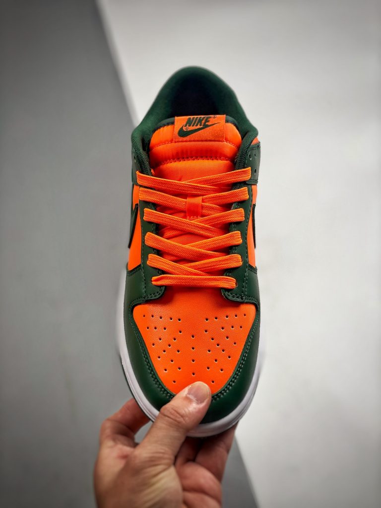 Nike Dunk Low Miami Hurricanes Team Dark Green Team Orange White купить ...